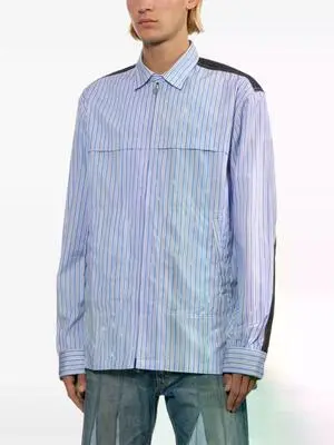 Junya Watanabe Vertical-stripe Shirt Jacket - Blue