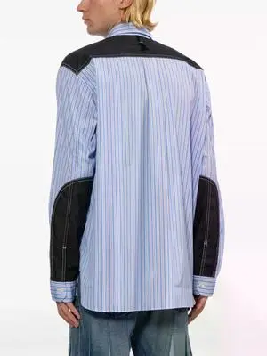 Junya Watanabe Vertical-stripe Shirt Jacket - Blue