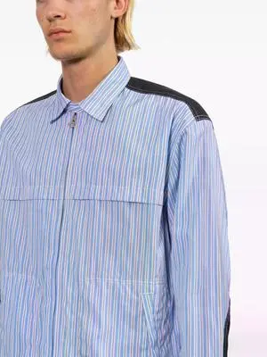 Junya Watanabe Vertical-stripe Shirt Jacket - Blue