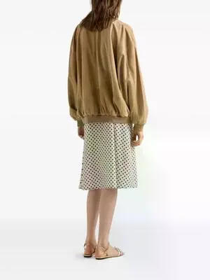 Prada Polka-dot Print Marocain Shirt Dress - Neutrals