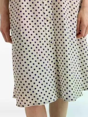 Prada Polka-dot Print Marocain Shirt Dress - Neutrals