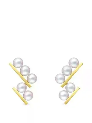TASAKI Balance Step Neo Earrings In 18k Yellow With Akoya Pearls