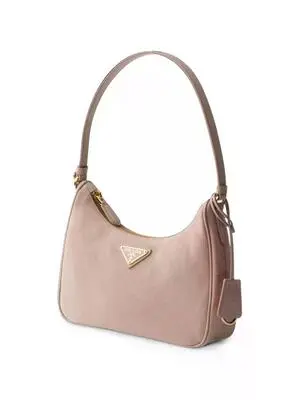Prada Re-edition 2005 Nubuck And Saffiano Leather Mini-bag - Pink
