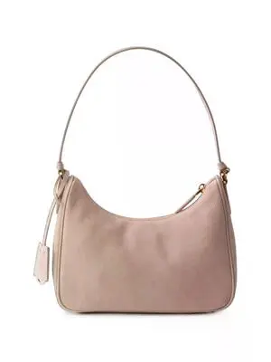 Prada Re-edition 2005 Nubuck And Saffiano Leather Mini-bag - Pink