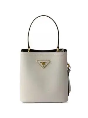 Prada Panier Mini Saffiano Leather Bag - Grey
