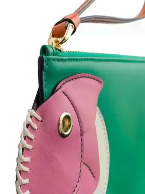 Prada Leather Pouch With Wristlet - Green