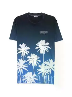 Moschino Palm-print Ombré T-shirt - Blue