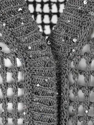 Peserico Open-knit Sequin Embellished Cardigan - Grey