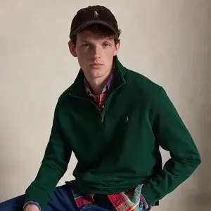 Ralph Lauren Estate-rib Quarter-zip Pullover - Moss Agate