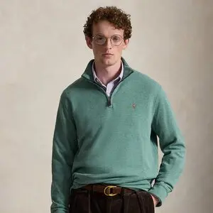 Ralph Lauren Estate-rib Quarter-zip Pullover - Pine Heather