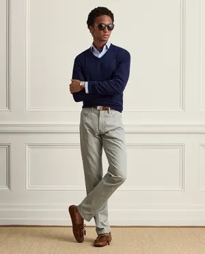 Ralph Lauren Straight Fit Cotton-linen Jean - Light Grey