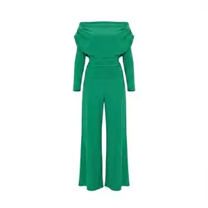Green Long Sleeve Jumpsuits
