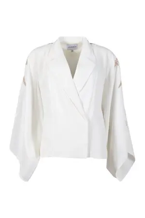 LENDROP STUDIOS Haruko Embroidered Kimono Sleeve Blouse - White