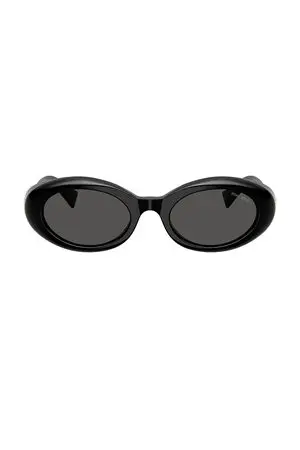 Miu Miu Oval Sunglasses - Black