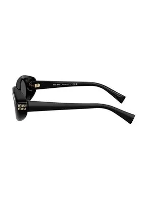 Miu Miu Oval Sunglasses - Black