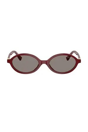 Miu Miu Oval Sunglasses - Red