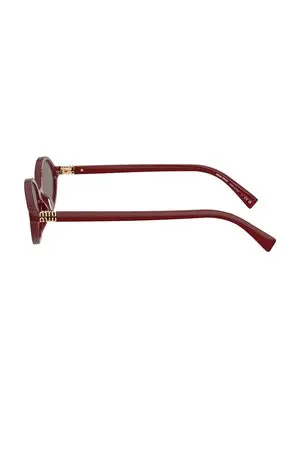 Miu Miu Oval Sunglasses - Red