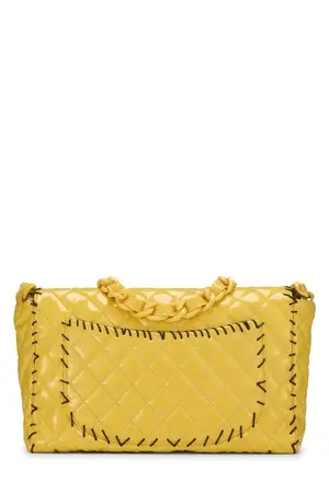 Chanel Vinyl Whipstitch Half Flap - Yellow
