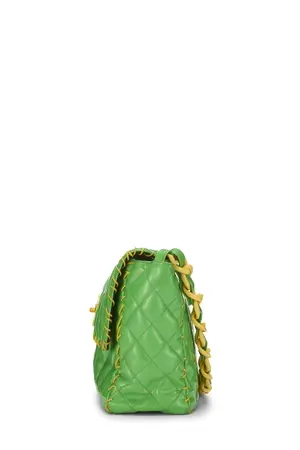 Chanel Vinyl Whipstitch Half Flap - Green