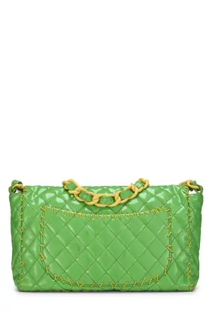 Chanel Vinyl Whipstitch Half Flap - Green