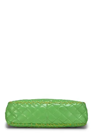 Chanel Vinyl Whipstitch Half Flap - Green