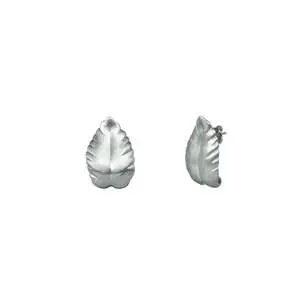 ONI Lemon-leaf Form Earrings - Silver