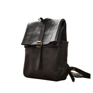 VIDA VIDA Leather Roll Top Backpack