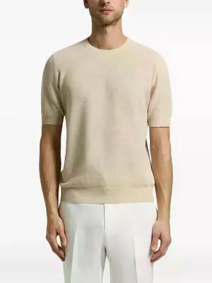 Peserico Textured Knit Crew Neck Short Sleeve Top