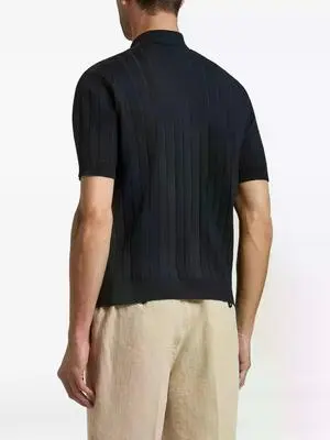 Peserico Ribbed-knit Short-sleeve Shirt - Blue