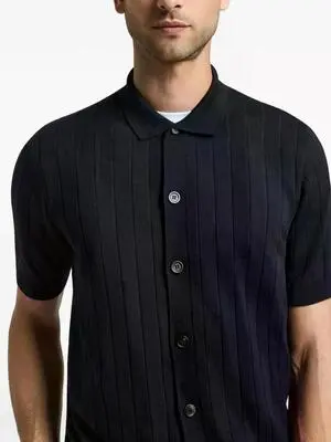 Peserico Ribbed-knit Short-sleeve Shirt - Blue