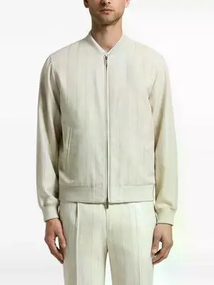 Peserico Pinstriped Zip-up Sweater