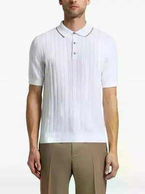 Peserico Ribbed-knit Short-sleeve Polo Shirt