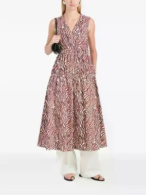 Proenza Schouler White Label Zebra-print Smocked Midi Dress - Red