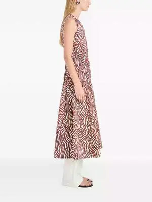 Proenza Schouler White Label Zebra-print Smocked Midi Dress - Red