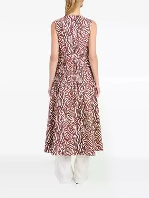 Proenza Schouler White Label Zebra-print Smocked Midi Dress - Red