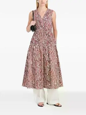 Proenza Schouler White Label Zebra-print Smocked Midi Dress - Red