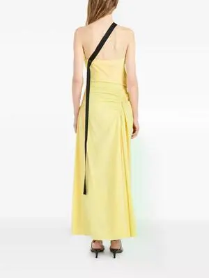 Proenza Schouler Sirena Crinkled One-shoulder Maxi Dress - Yellow
