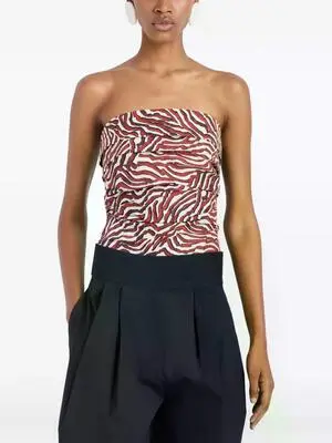 Proenza Schouler White Label Maisy Strapless Poplin Top - Red