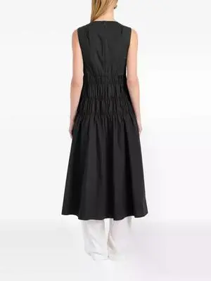 Proenza Schouler White Label Smocked Poplin Midi Dress - Black