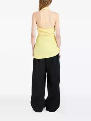 Proenza Schouler Melia Ruched Halterneck Top - Yellow