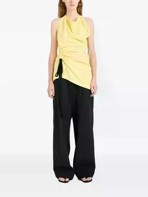 Proenza Schouler Melia Ruched Halterneck Top - Yellow