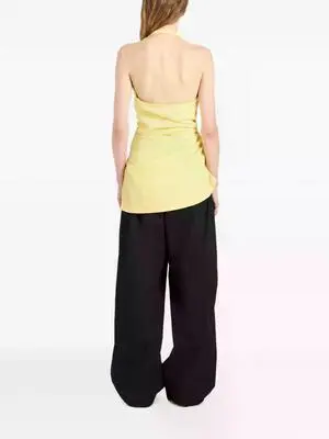 Proenza Schouler Melia Ruched Halterneck Top - Yellow