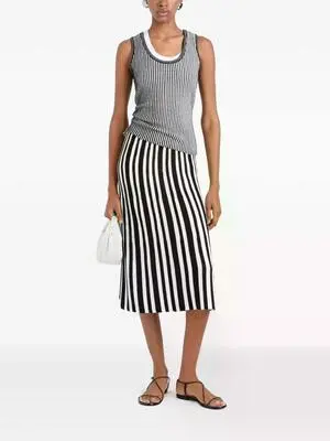 Proenza Schouler White Label Stripe-pattern Rib-knit Top - Black