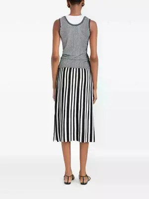 Proenza Schouler White Label Stripe-pattern Rib-knit Top - Black