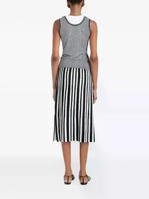 Proenza Schouler White Label Stripe-pattern Rib-knit Top - Black