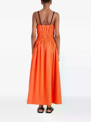 Proenza Schouler White Label Michelyn Gathered Poplin Maxi Dress - Orange