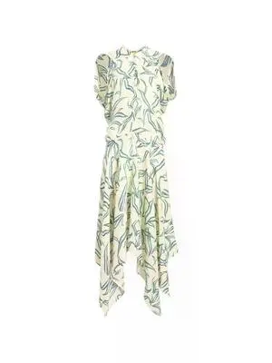 Proenza Schouler Sybella Dress In Metalasse Silk Linen - Neutrals
