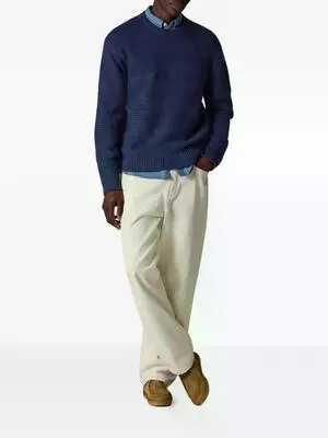 Paul Smith Textured-knit Side-stripe Sweater - Blue
