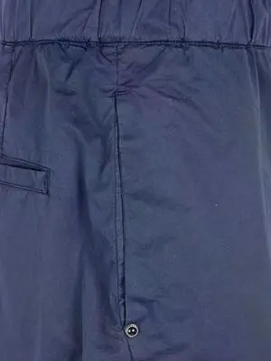 WHITE SAND Belted Cotton Knee Length Shorts - Blue