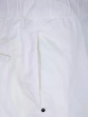 WHITE SAND Belted Cotton Shorts - White